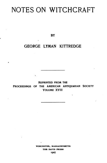 Notes on Witchcraft - G L Kittredge.pdf – MydnytBlu